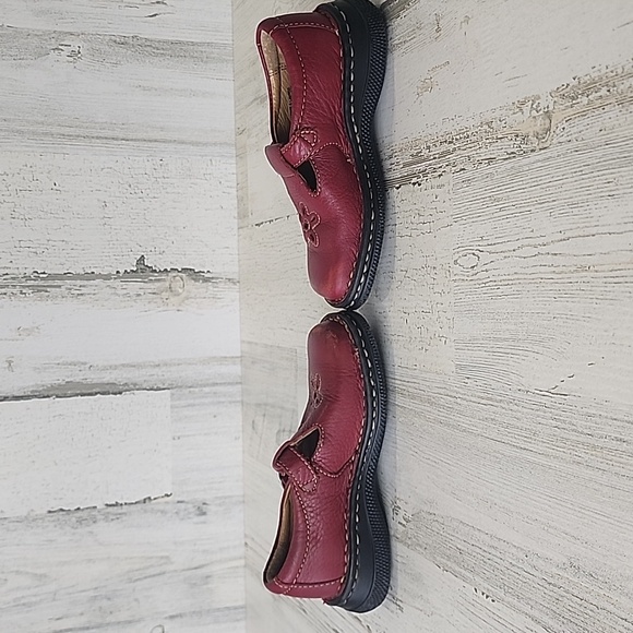 Born | Shoes | Born Red Leather Mary Janes Buckle Closure Floral Cutout ...